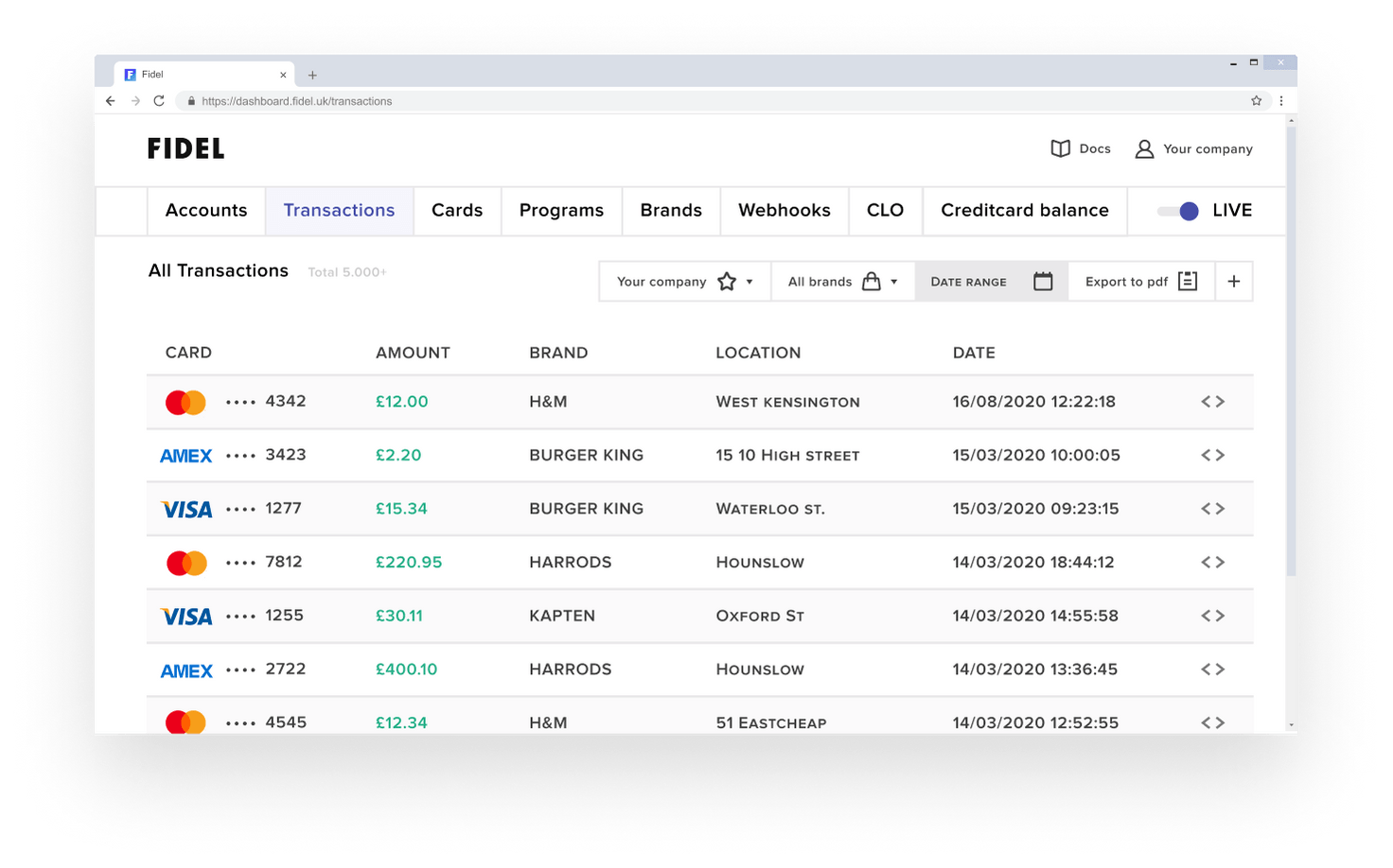 Fidel API - Attribution and Insights