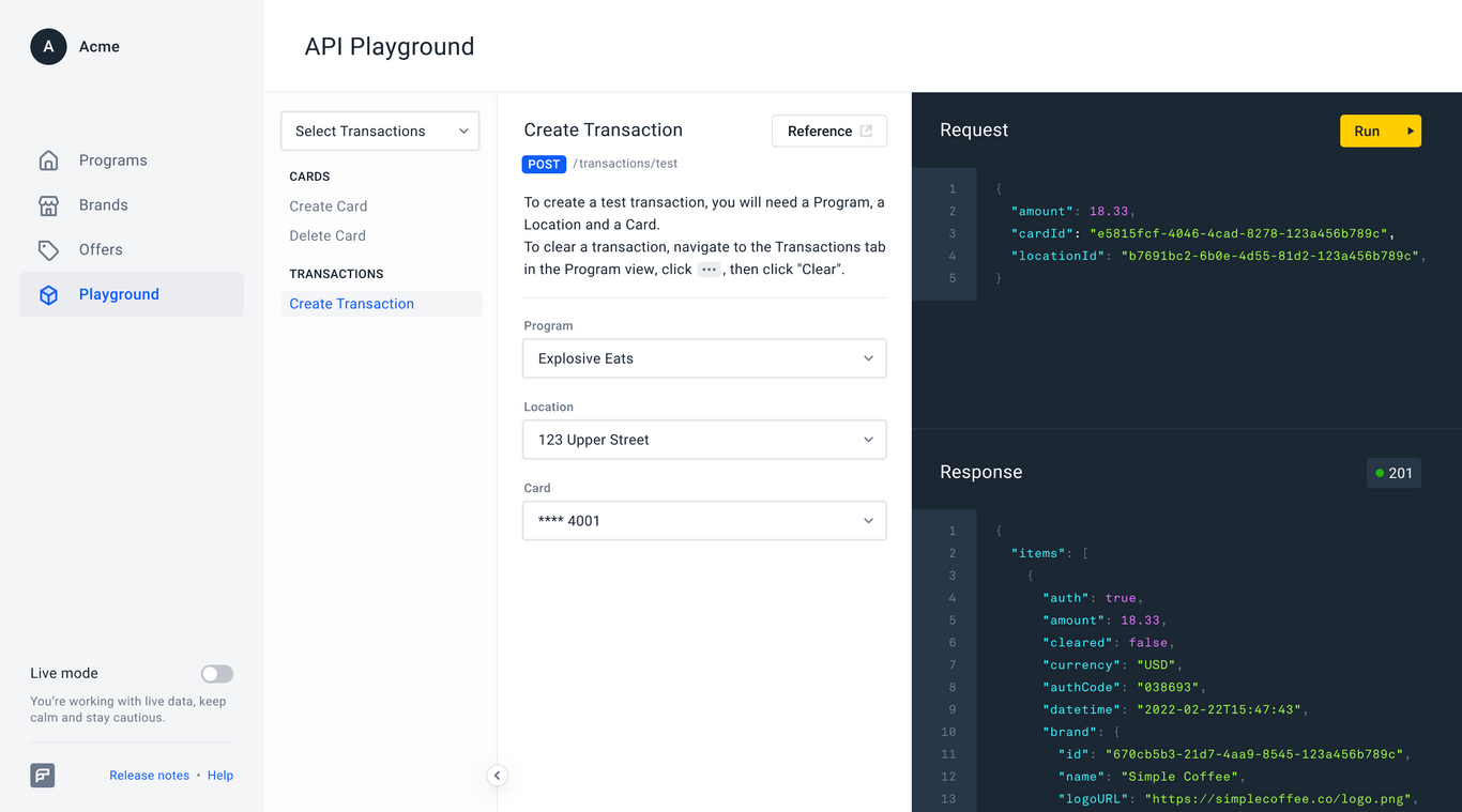 Fidel API - Select Transactions API